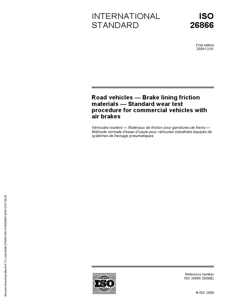 Iso 26866 | PDF | Brake | International Organization For Standardization