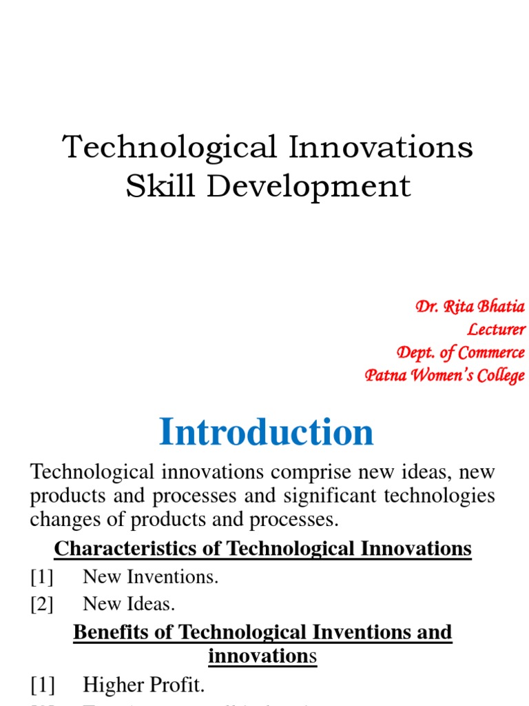 Benefits and Risks of Technological Innovation | PDF