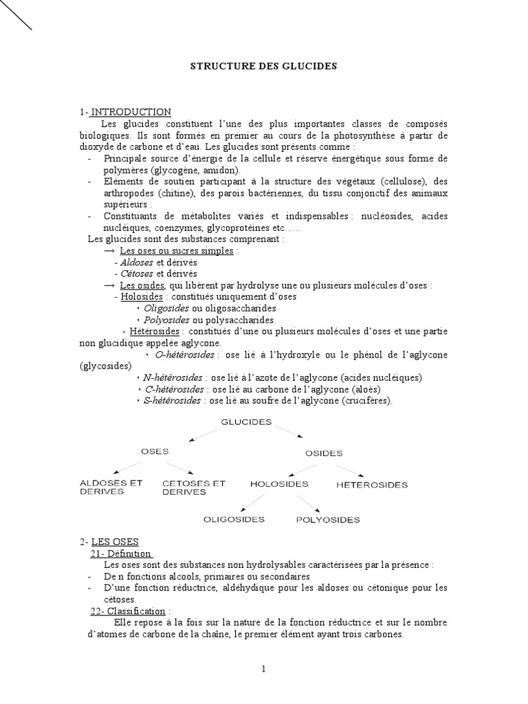 Structure et classification des glucides | PDF | Glucide | Acide gras