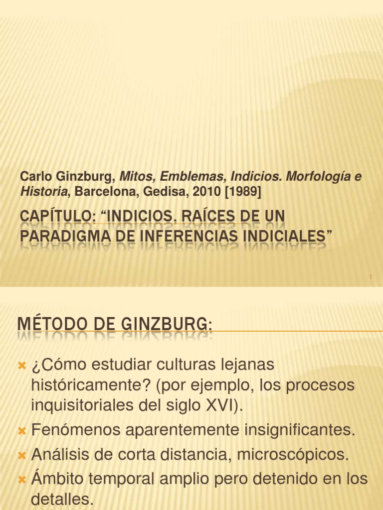 Fdocuments - Es - Carlo Ginzburg Capitulo Indicios Raices de Un ...