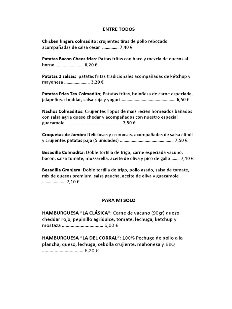 CARTA DELIVERY Just-Eat | PDF | Hamburguesas | Salsa