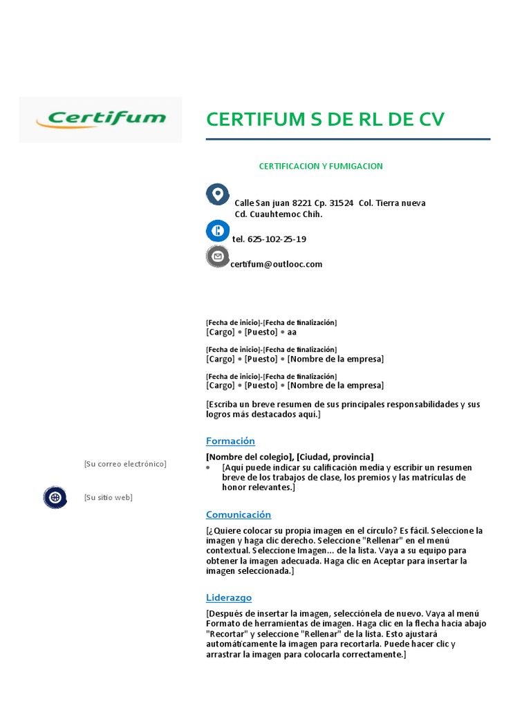 CERTIFUM S DE RL DE CV Curriculum | PDF