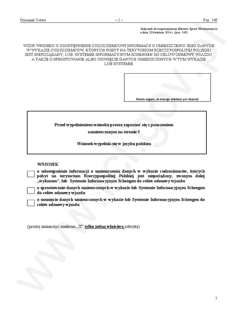 Wniosek o Udostepnienie Danych Z WYKAZU | PDF Wniosek o Udostepnienie Danych Z WYKAZU | PDF