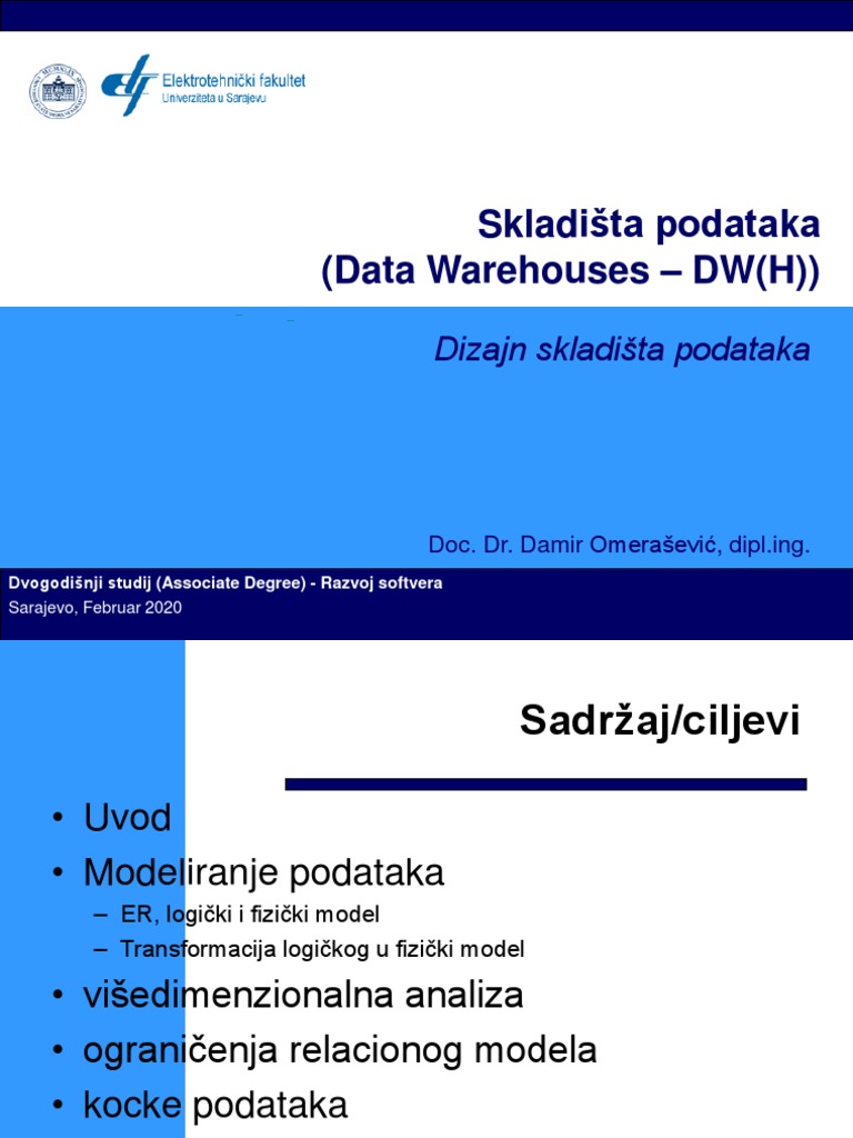 Dizajn Skladista Podataka | PDF