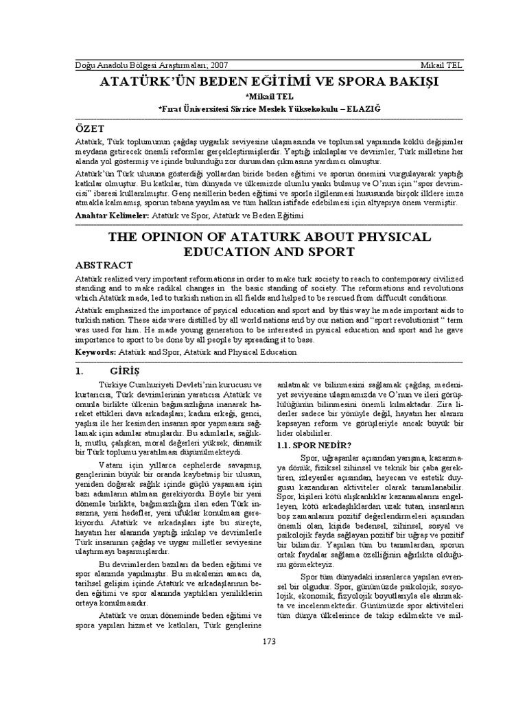 Atat - RK - N Beden e - T - M - Ve Spora Baki - I (#592887) - 763443 | PDF