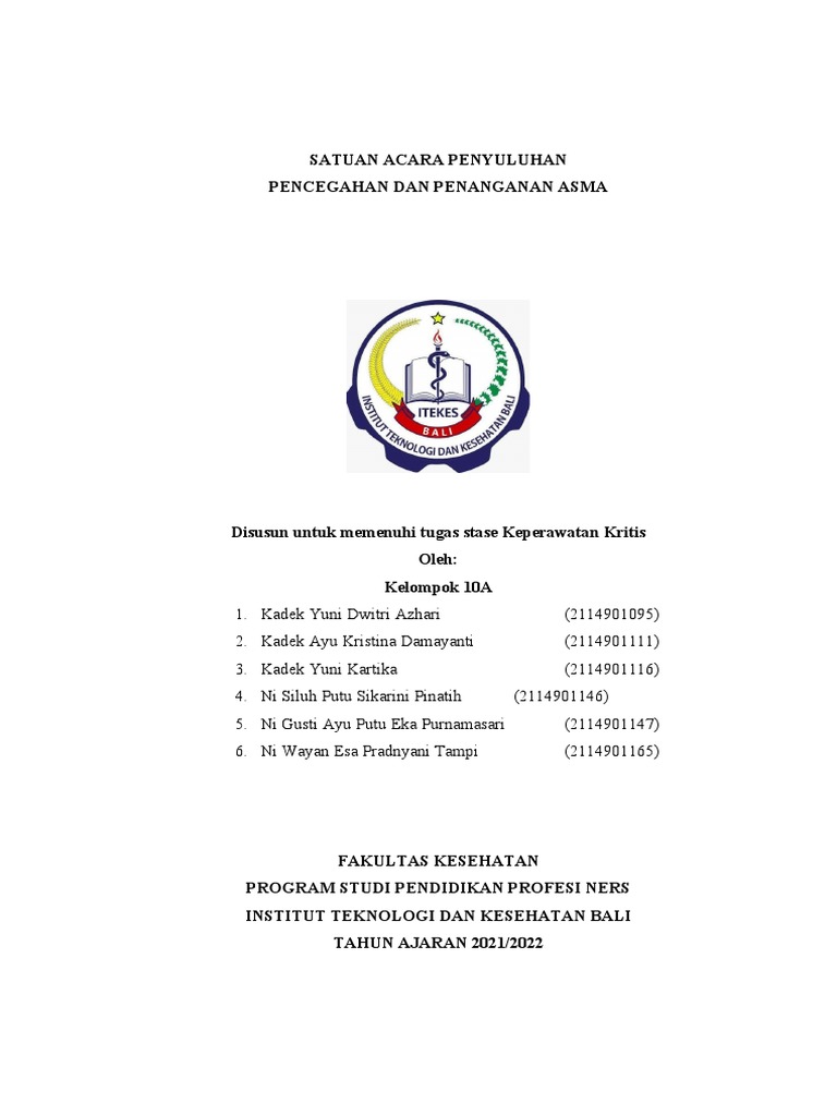 Sap Asma Icu | PDF | Pengembangan Diri | Kesehatan Holistik