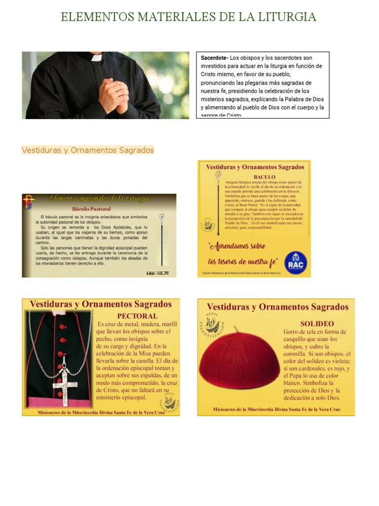 Elementos Materiales de La Liturgia | PDF | Misa (liturgia) | eucaristía