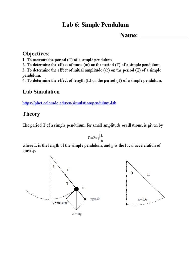 Lab 6 | PDF | Pendulum | Mass