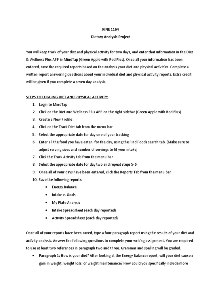 Dietary Analysis Project | PDF | Nutrients | Diet & Nutrition