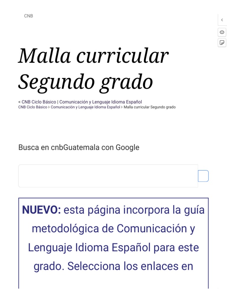 Malla Curricular Segundo Grado - CNB | PDF | Comunicación | Cognición