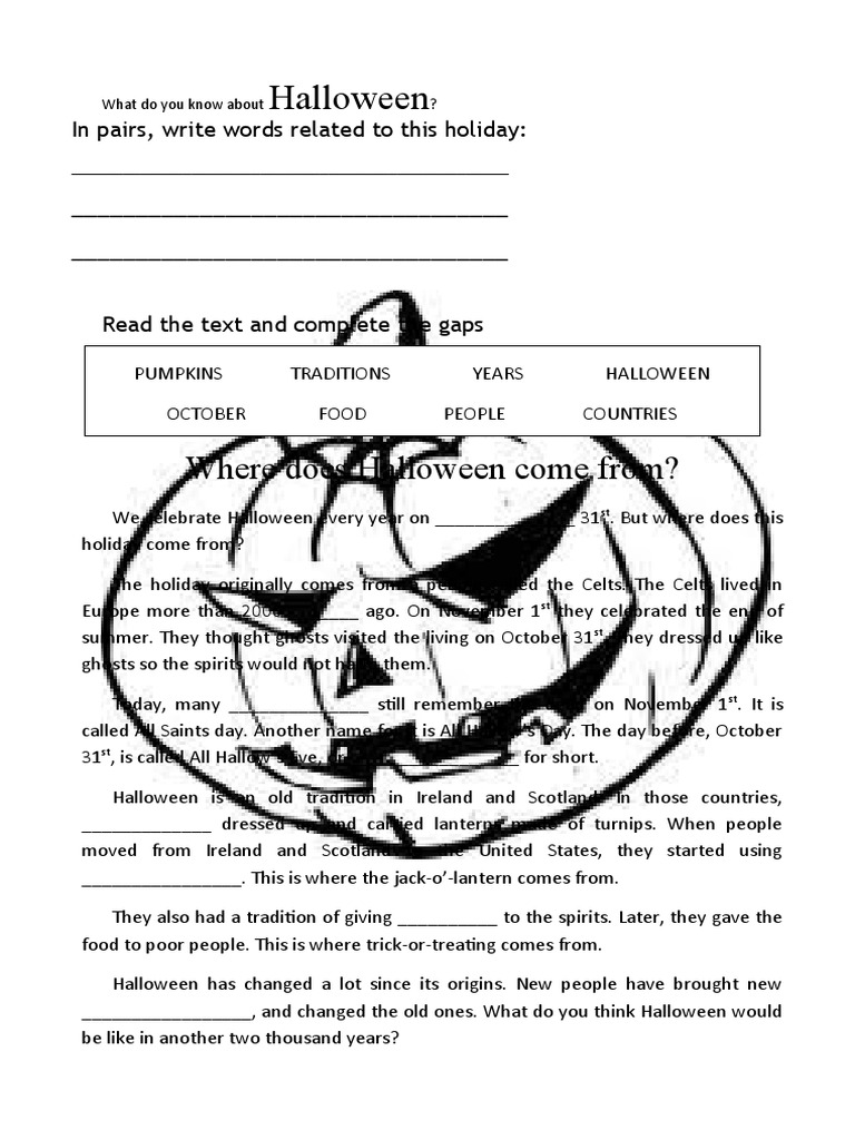 Halloween Reading Reading Comprehension Exercises - 145988 | PDF ...