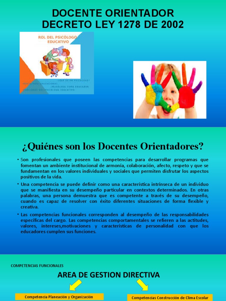 Decreto Ley 1278 - Docente Orientador | PDF | Evaluación | Sicología