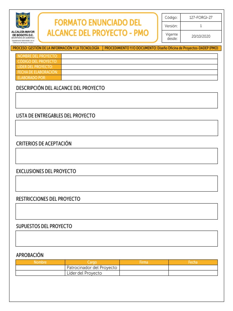 Plantilla Enunciado de Alcance | PDF