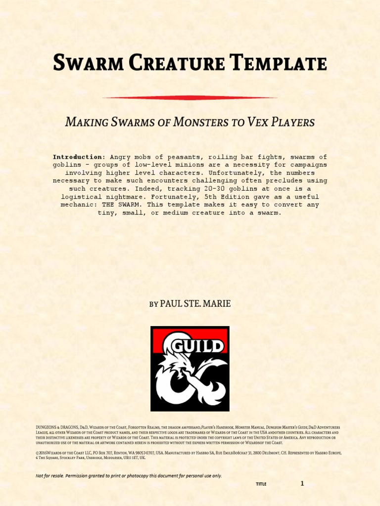 Swarms Template | PDF | Leisure Activities | Entertainment