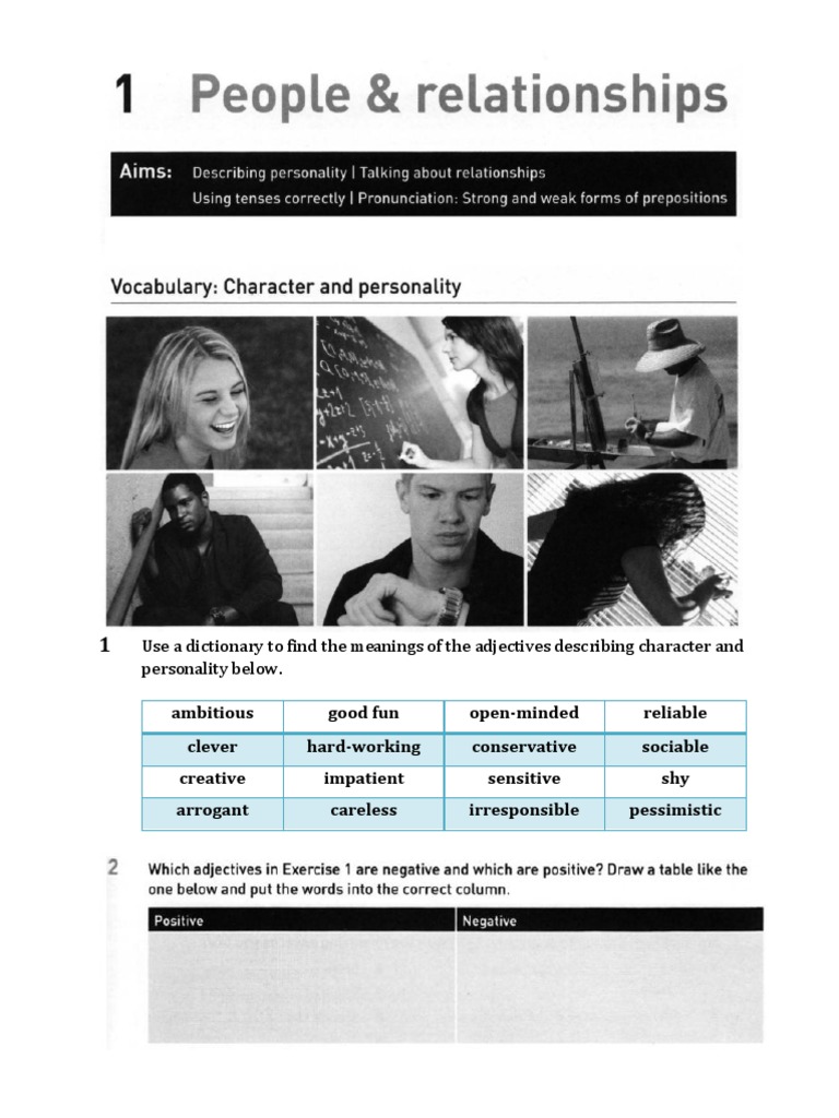 Describing Relationships and Personalities | PDF