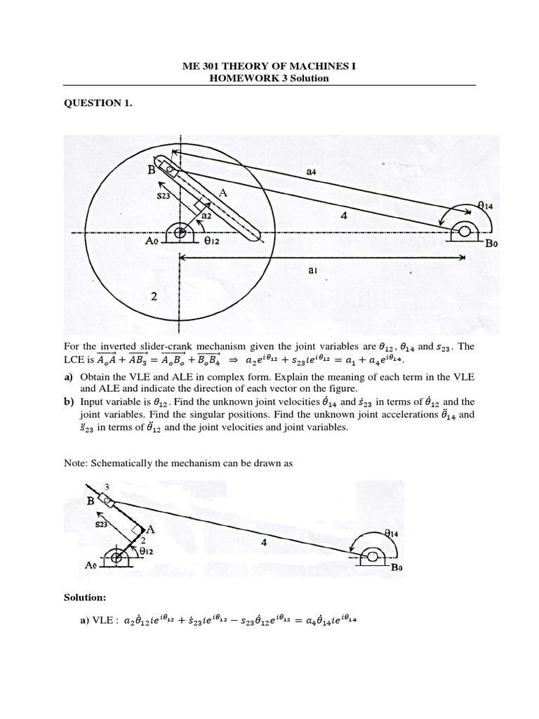 ME 301 HW3 2016-2017 Fall Solution | PDF | Equations | Mathematics
