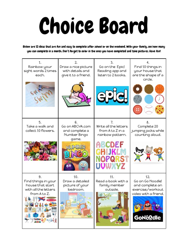 Choice Board | PDF