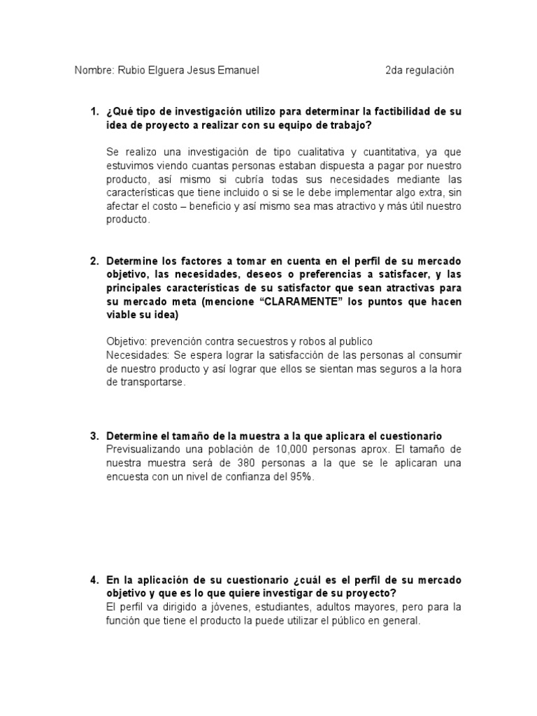 2da Regulacion - Rubio Elguera Jesus Emanuel | PDF | Producto (Negocio ...