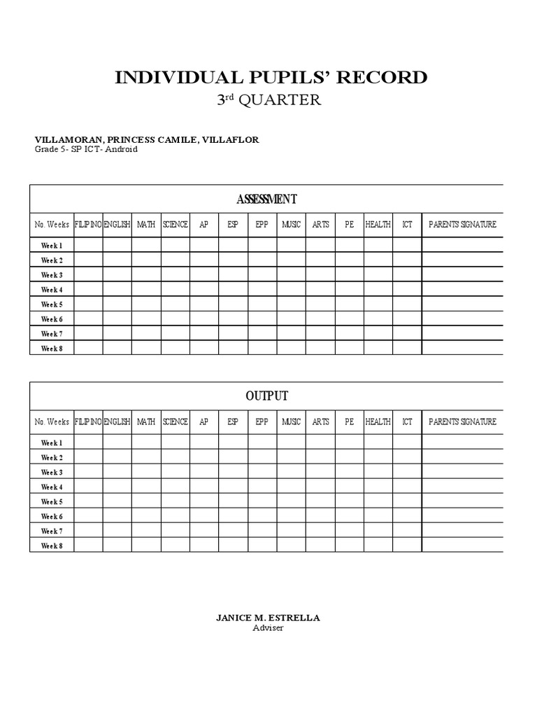 Individual Pupils Record | PDF | Art | Mystery, Thriller & Crime Fiction