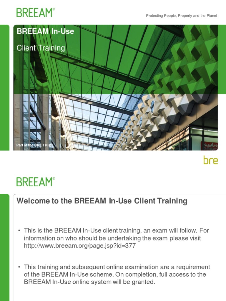 BREEAM In-Use Client Training 22 05 13 | PDF | Audit | Business