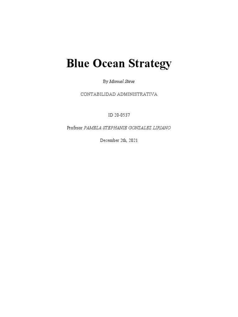 Blue Ocean Article | PDF