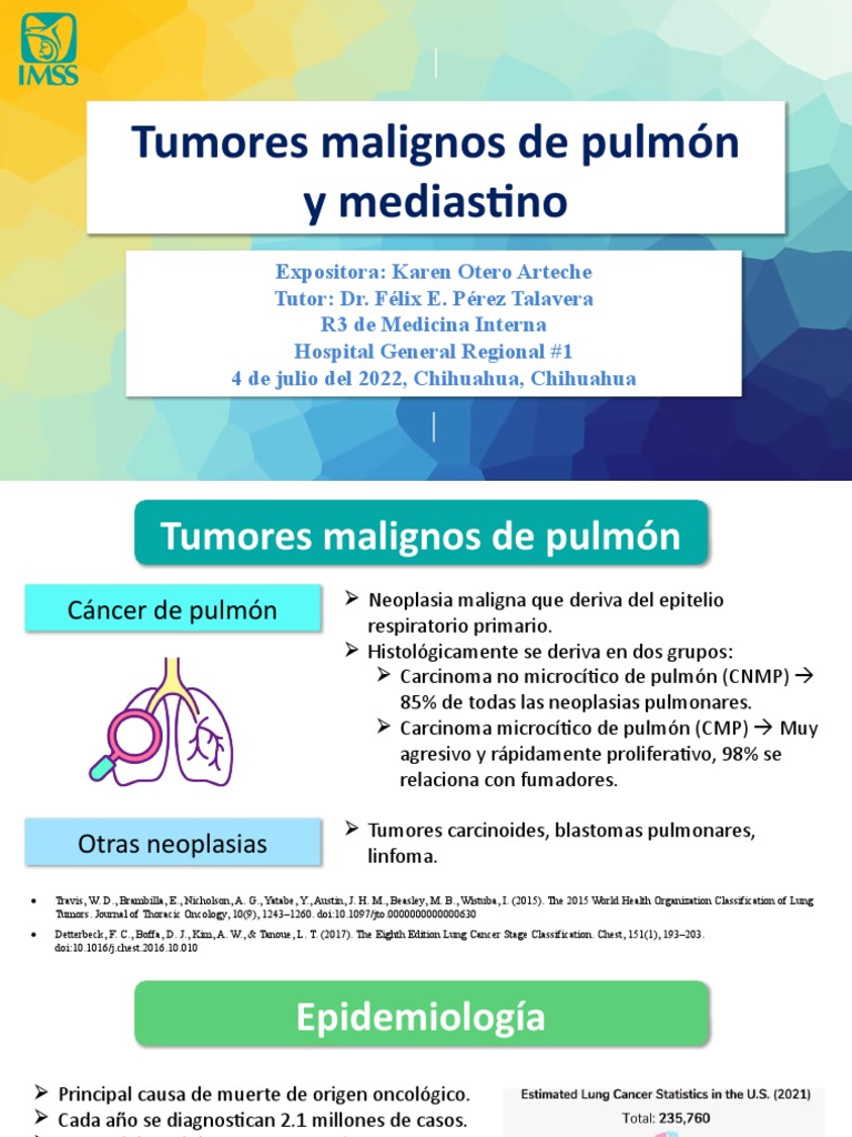 Tumores Malignos de Pulmon y Mediastino | PDF | Medicina CLINICA | Enfermedades y trastornos