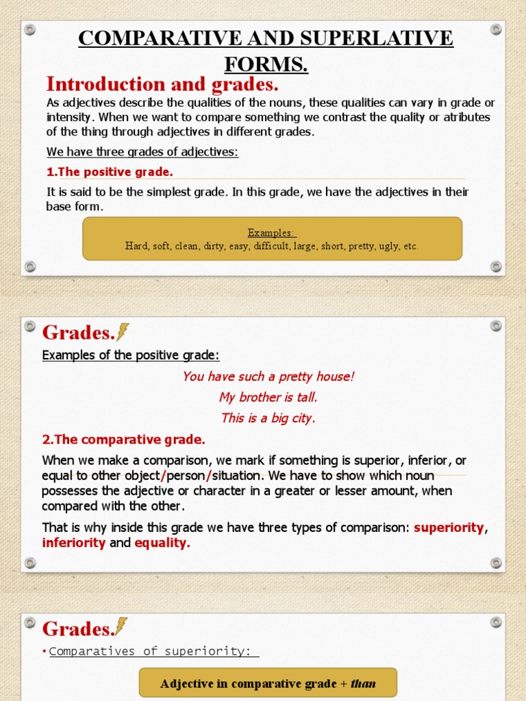 Comparative and Superlative Forms Guide | PDF | Adjective | Linguistics