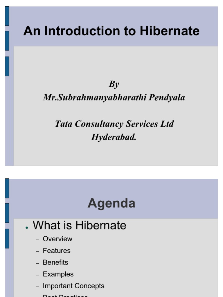 Hibernate Presentation | PDF | Data Model | Software Design