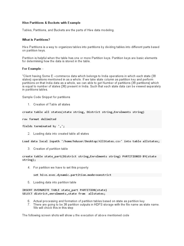 Hive Partitions | PDF | String (Computer Science) | Computer Engineering