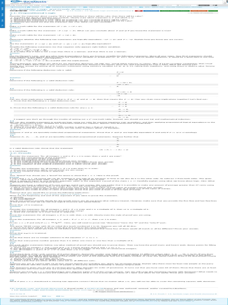 3.E - Symbolic Logic and Proofs (Exercises) - Mathematics LibreTexts ...