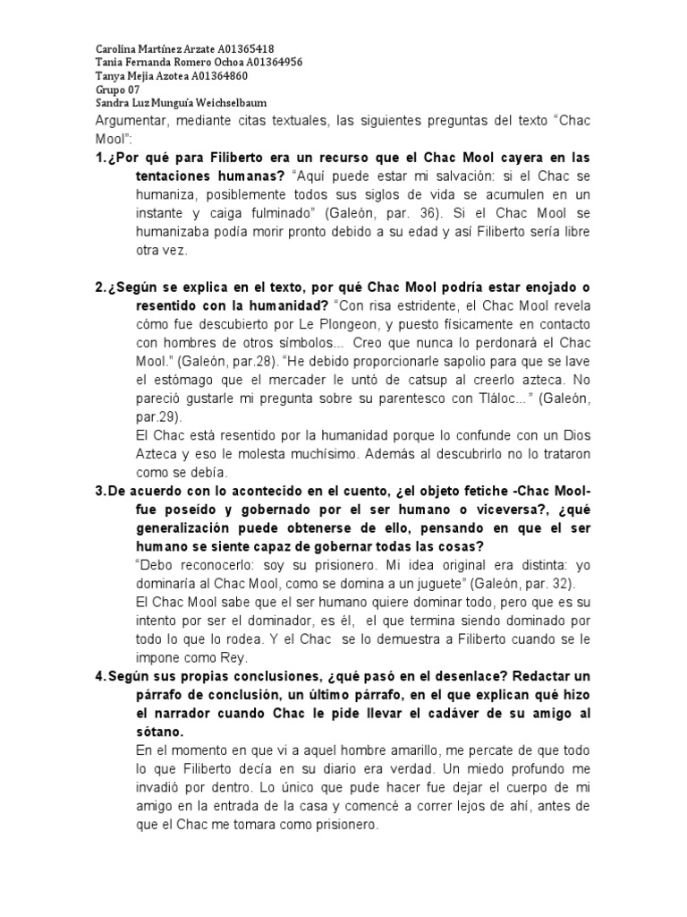 Chac Mool Actividad | PDF