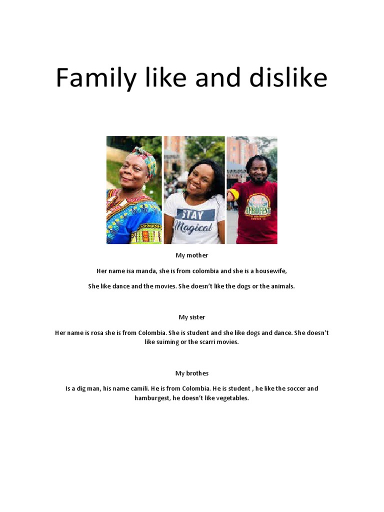 Family Like and Dislike | PDF