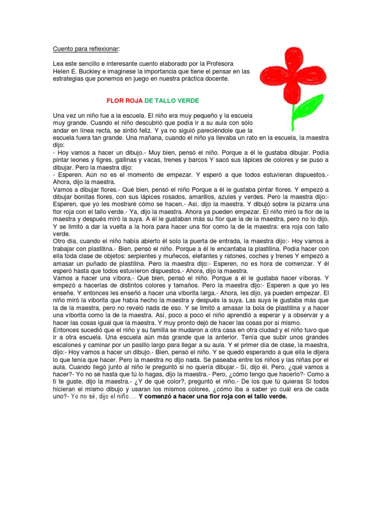 Lectura 5 Flor Roja de Tallo Verde | PDF