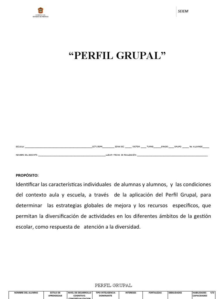 Instrumento Perfil Grupal | PDF | Inteligencia | Cognición