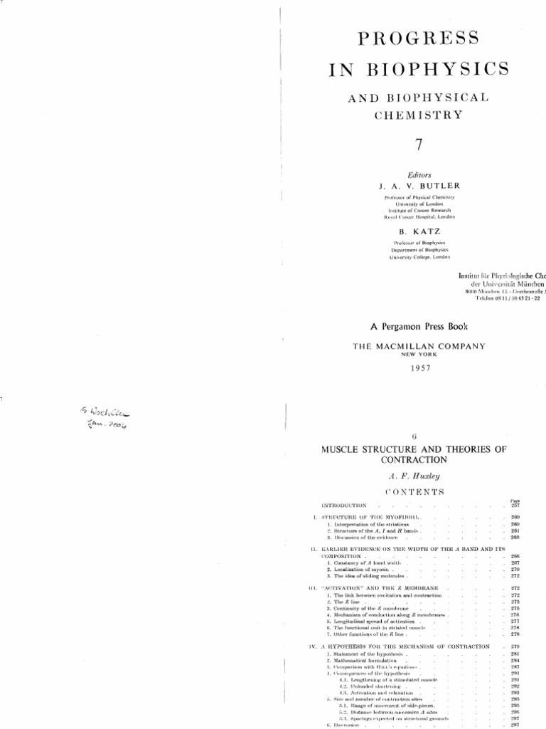 Uscle Structure and Theories of Contraction. A. F. Huxley | PDF ...
