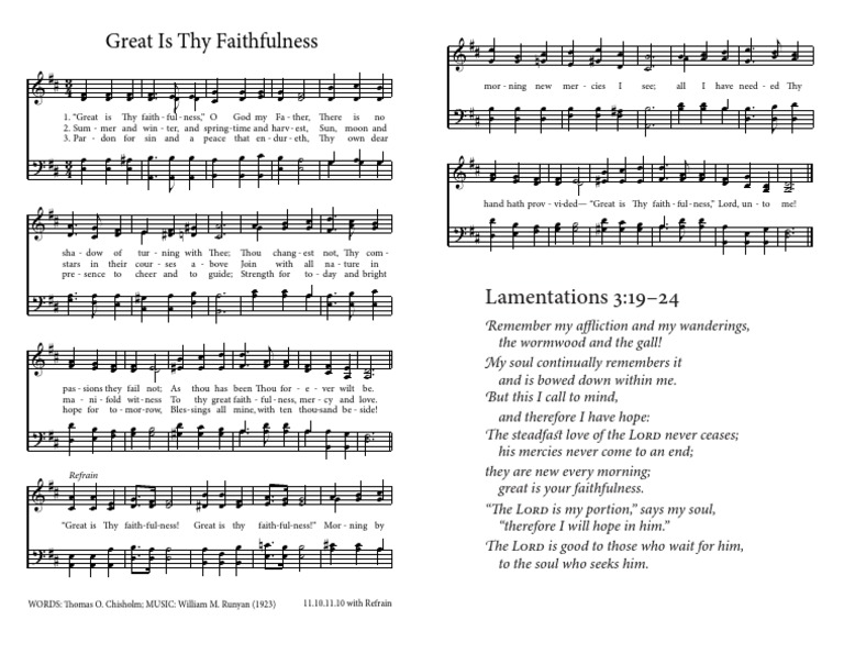 Great Is Thy Faithfulness Hymn | PDF