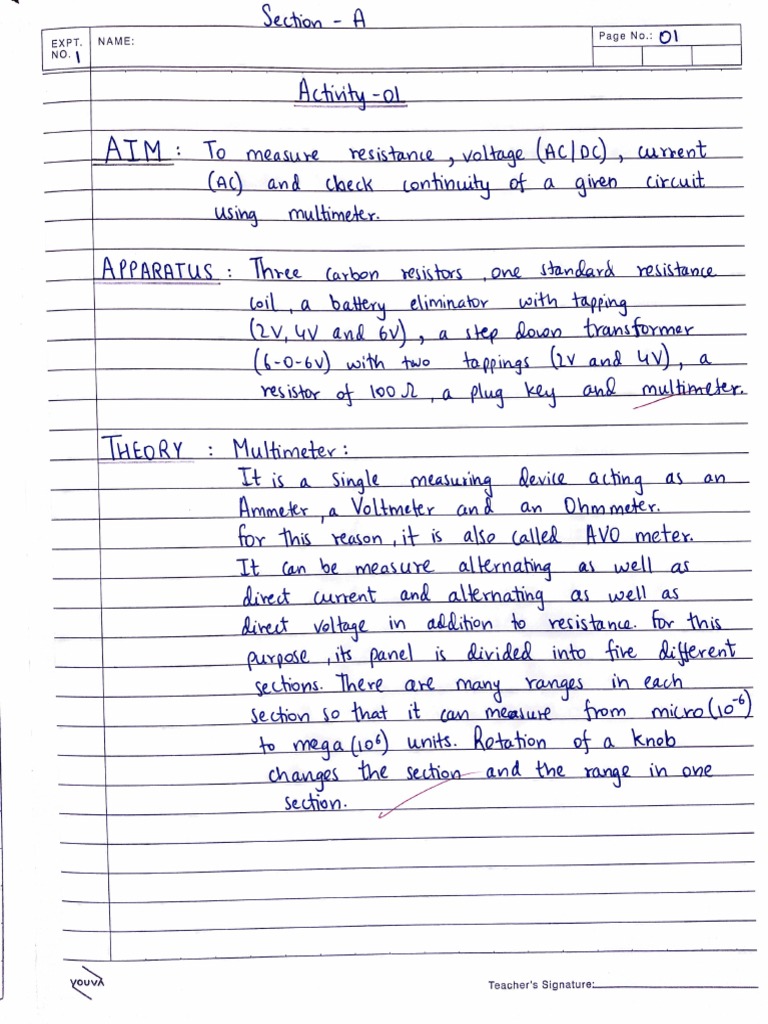 Physics Practical | PDF | Electricity | Electrical Engineering