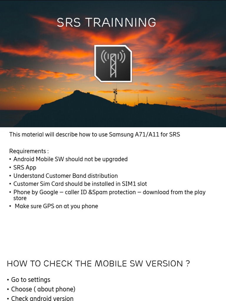SRS Trainning Material | PDF | Lte (Telecommunication) | Mobile Phones
