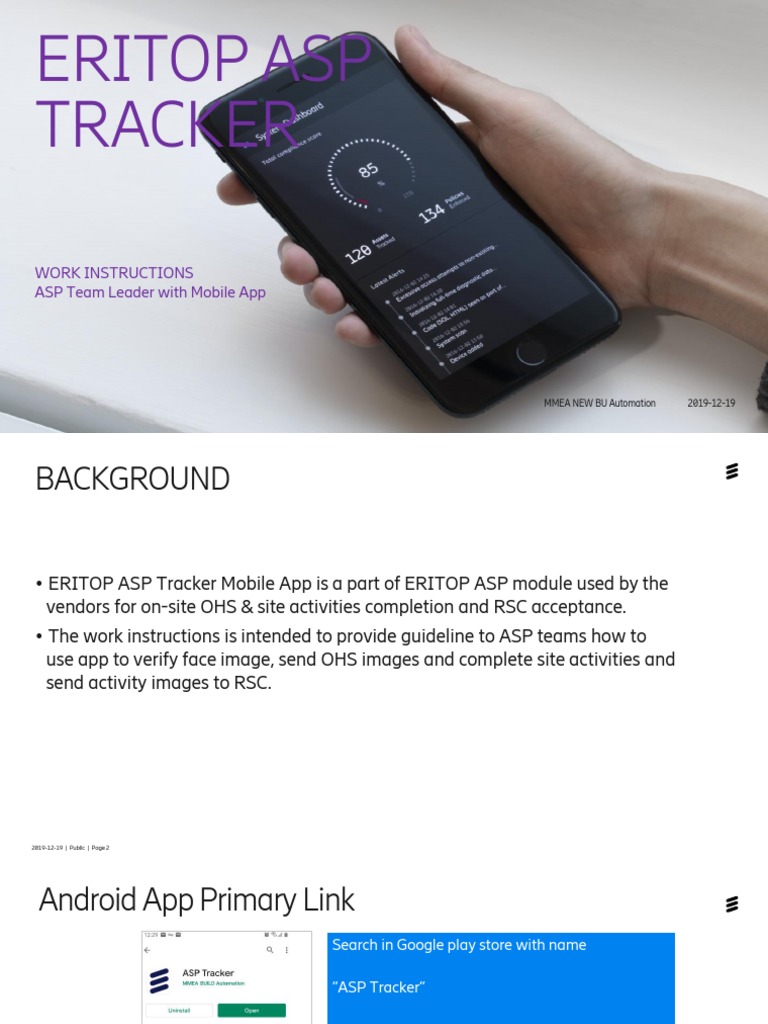 ERITOP ASP Tracker Mobile App Guide | PDF | Android (Operating System ...