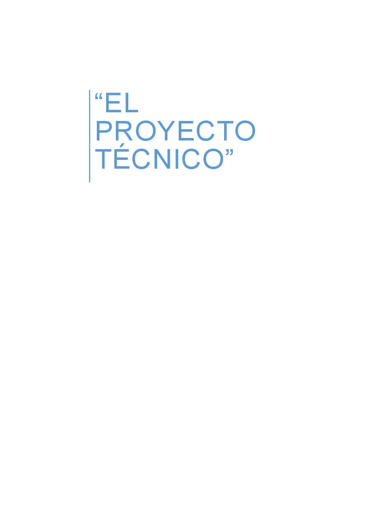 El Proyecto Técnico | PDF