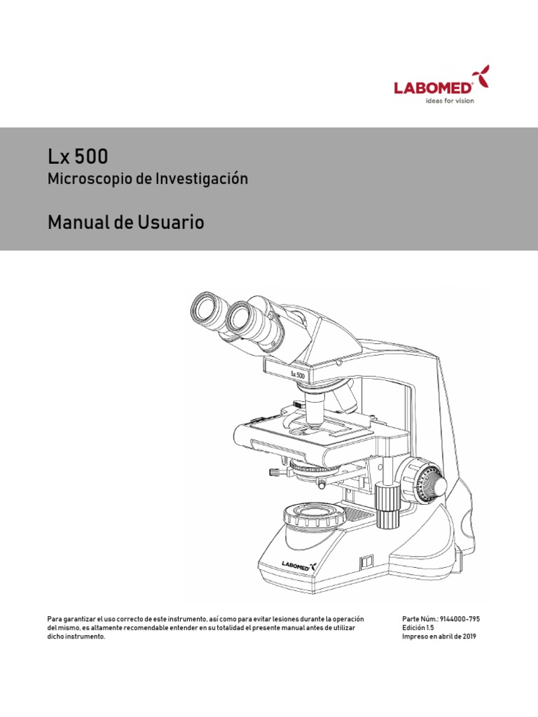Labomed LX 500 User Manual Spanish | PDF | Solvente | Óptica Labomed LX 500 User Manual Spanish | PDF | Solvente | Óptica