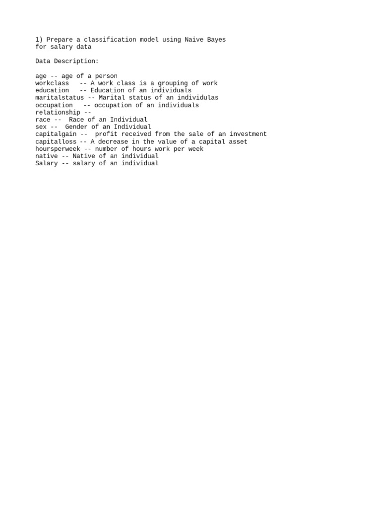 Problem Statement (Salary Data) | PDF