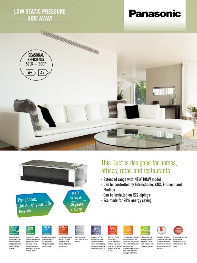 Catalog Duct Low Static Panasonic | PDF | Air Conditioning ...