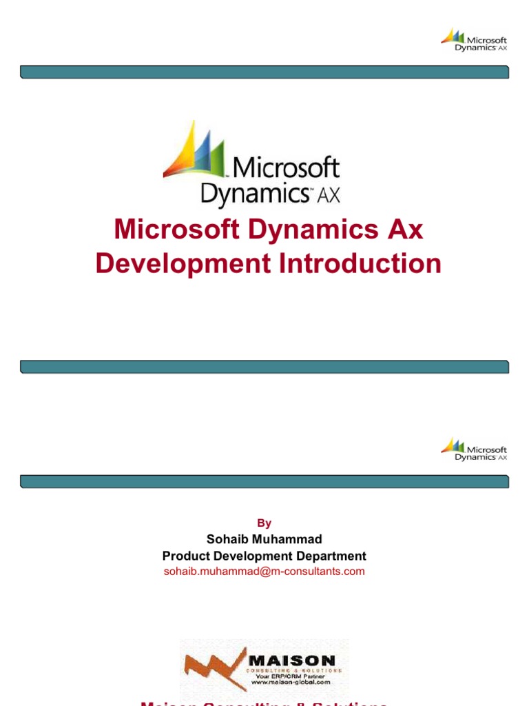 Dynamics AX 2009 Development Presentation | Method (Computer ...