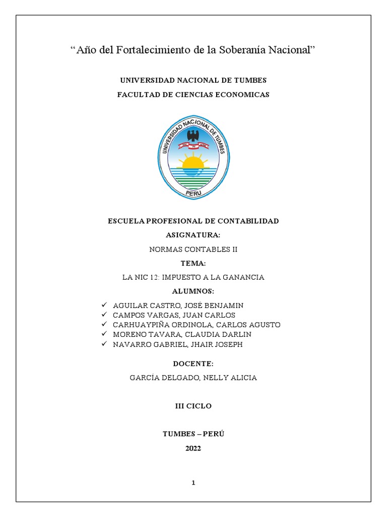 NIC 12: Impuesto a la Ganancia | PDF | Contabilidad | Impuestos