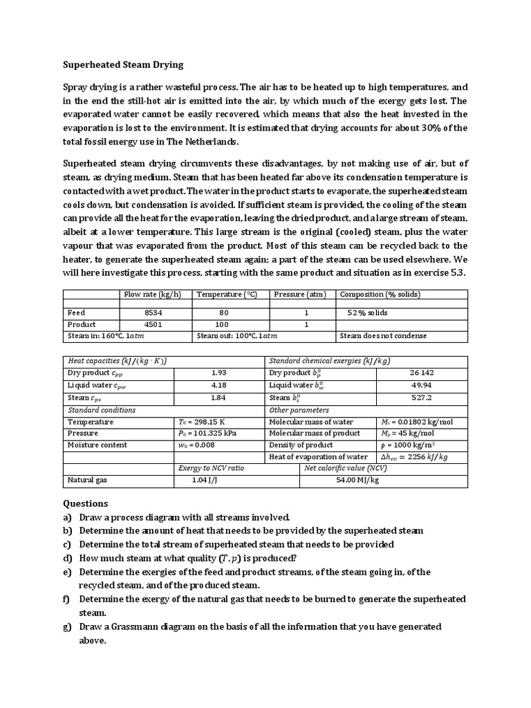 Superheated Steam Drying Process Analysis | PDF | Steam | Evaporation