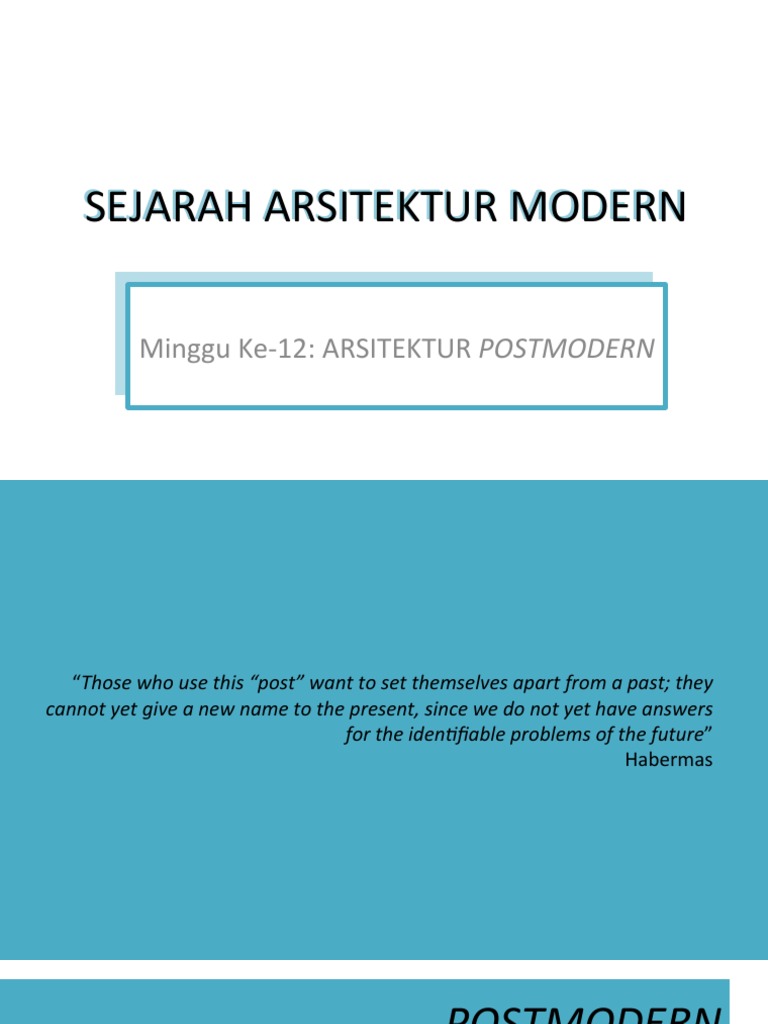 Sejarah Arsitektur Postmodern | PDF | Logic | Aesthetics