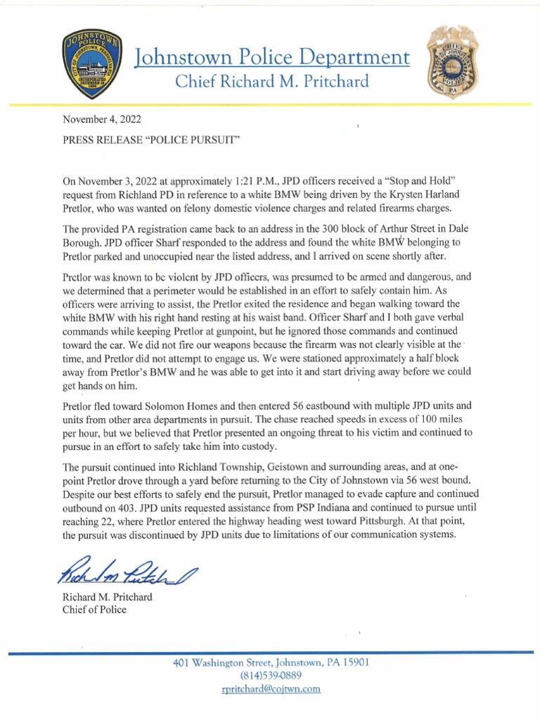 JPD Release On Multi-County Chase | PDF