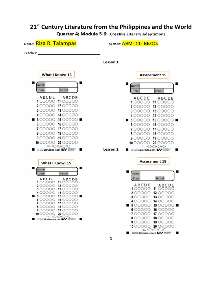21st Century Literature From The Philippines and The World | PDF ...