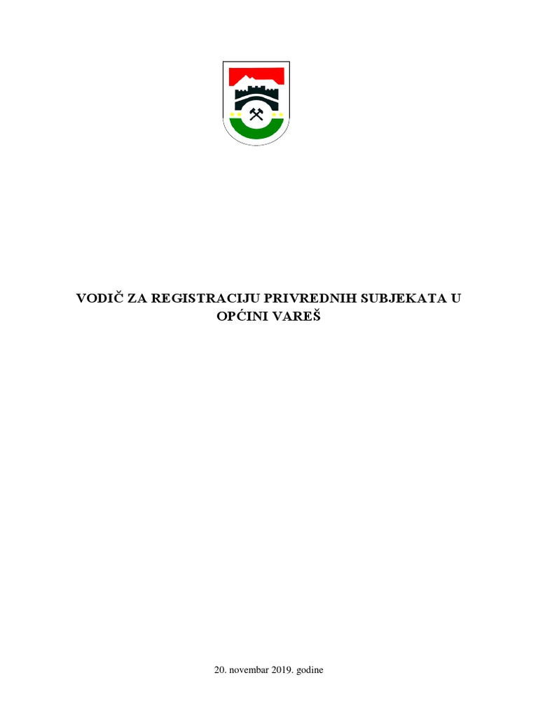 Vodič Za Registraciju Privrednih Subjekata 1 | PDF